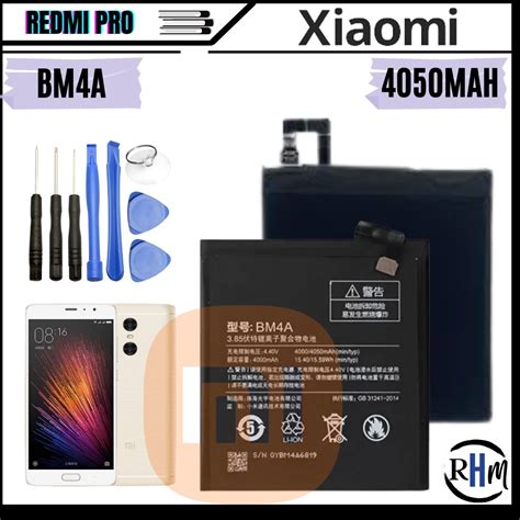 Xiaomi Redmi Pro Battery Model Bm A Original Lithium Ion Polymer Battery Free Tools Shopee