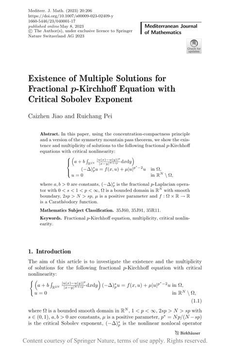 Existence Of Multiple Solutions For Fractional P Kirchhoff Equation With Critical Sobolev Exponent
