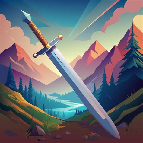 Premium Vector Sword Vector Illustration Flat 2