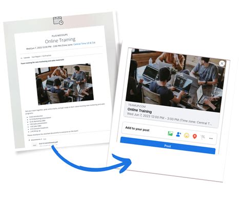 how to share automatically updated events on facebook teamup blog