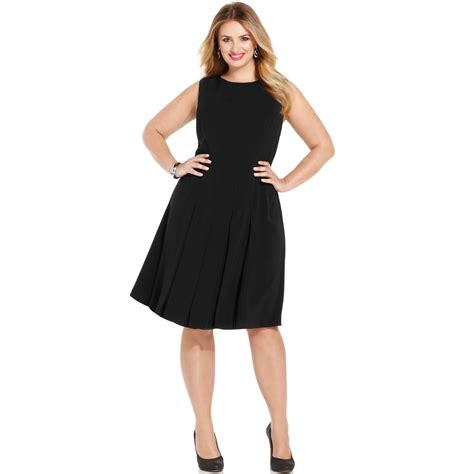 Jones New York Collection Plus Size Sleeveless Pleated Aline Dress In