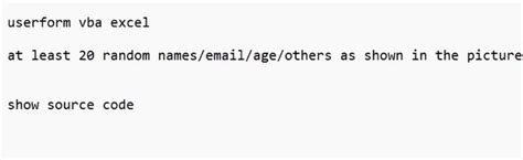 Solved Userform Vba Excel At Least Random Chegg