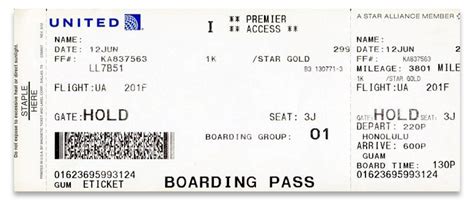Sample Boarding Pass For Flight