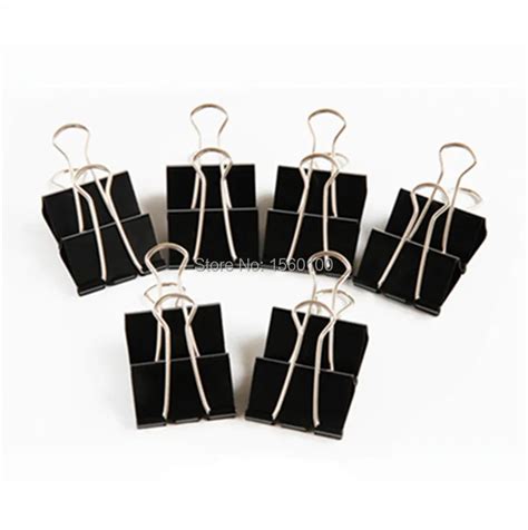 무료 배송 40 개대 19mm 대형 바인더 클립 블랙 바인더 클립 티켓 클립 사무 용품 패션 편지지stationery Setstationery Logosclip