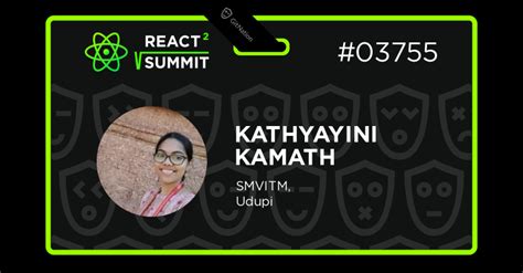 Kathyayini Kamath On Linkedin Check Out My Badge And Claim Your Free React Summit 2024 Remote Ticket