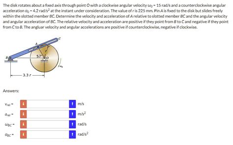 Solved The Disk Rotates About A Fixed Axis Through Point O With A Clockwise Angular Velocity Ï