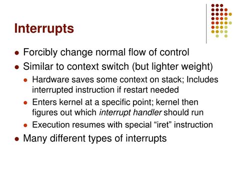 ppt interrupts and exceptions powerpoint presentation free download id 926552