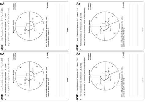 Pie Charts Gcse Questions Foundation Aqa Teaching Resources