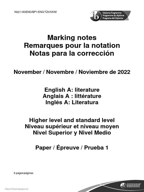 English A Literature Paper 1 Hlsl Marksch Pdf