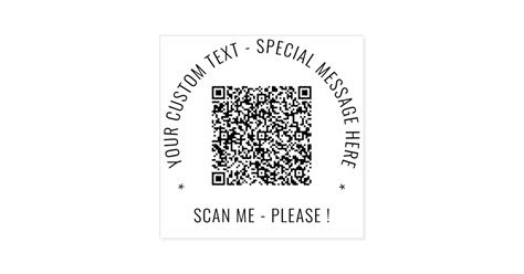 Your Qr Code Custom Text Round Stamp Template Zazzle