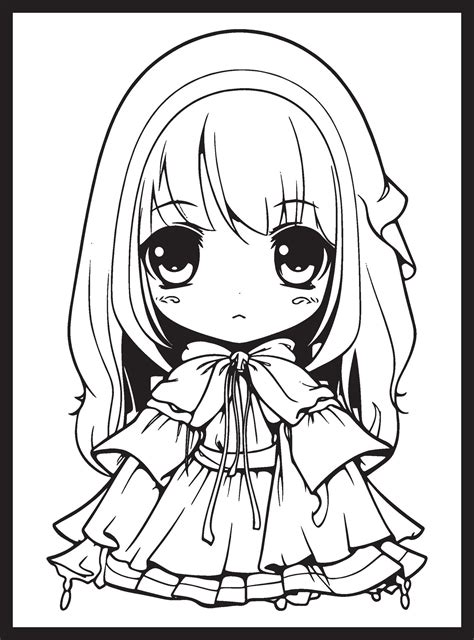 Cute Horror Chibi Coloring Pages 25867695 Vector Art At Vecteezy
