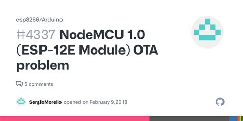Nodemcu Esp E Module Ota Problem Issue Esp Arduino Github