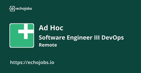 ad hoc is hiring software engineer iii devops remote usd 101k 101k