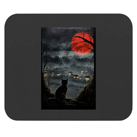 Ukiyo E Cats And Night Traditional Japanese 17 Mouse Pads Sold By Vintageartstyle Sku