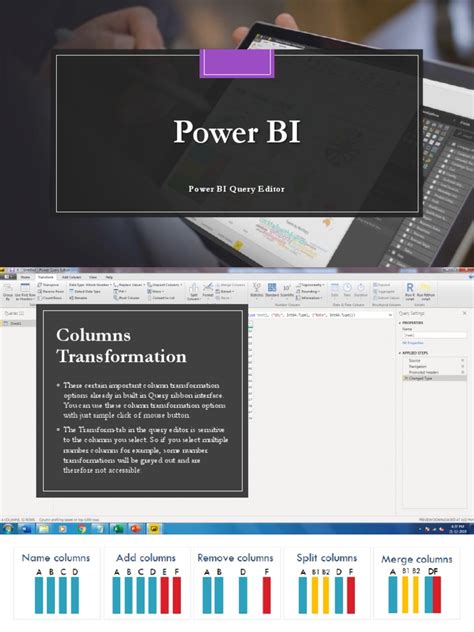 2 Power Bi Query Editor Column Transformation Data Types Pdf