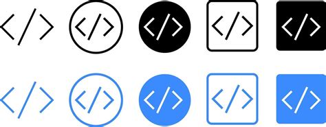 Code Icon Set Programming Development Coding Programming Icon Code