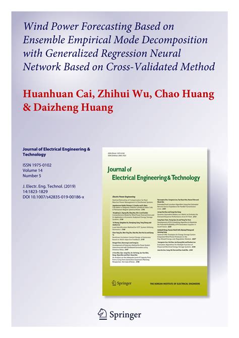 Pdf Wind Power Forecasting Based On Ensemble Empirical Mode Decomposition With Generalized