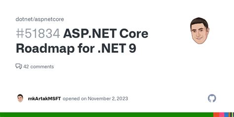 ASP NET Core Roadmap For NET 9 Issue 51834 Dotnet Aspnetcore GitHub
