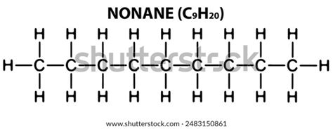 Vector Nonane Chemical Structure Stock Vector Royalty Free 2483150861