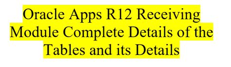 Oracle Applications Blog Oracle Apps R12 Receiving Module Complete
