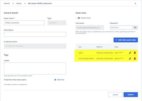 How To Set And Access Multiple Credentials For Only One Asset Value Orchestrator Uipath