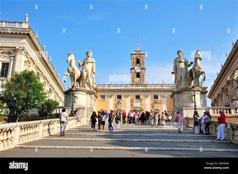 The Dioscuri Castor And Pollux Piazza Del Campidoglio Capitol