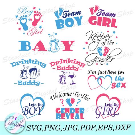 Gender Reveal Bundle Svg Etsy In 2024
