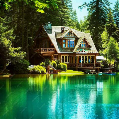 Premium Photo Serene Vacation Lake House