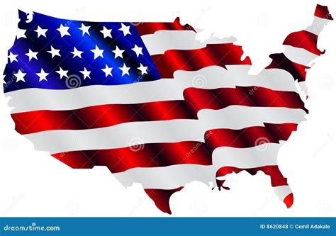 American Flag Map Stock Vector Illustration Of Flag Illustrated 8620848