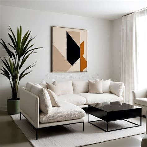 Premium Minimalist Interior Design Of Modern Luxury Living Room Ai Generated Stock
