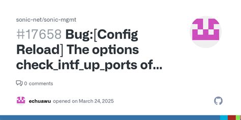Bug Config Reload The Options Check Intf Up Ports Of Config Reload Could Not Work For