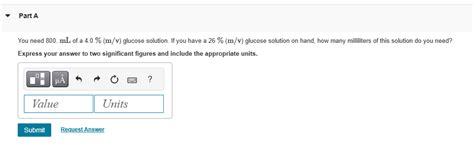 Solved You Need 800ml Of A 40 Mv Glucose Solution If