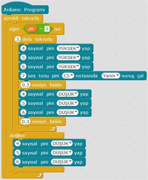 Mblock Ile Arduino Pir Sensör Hırsız Alarm Uygulaması Blogkod