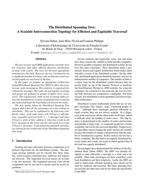 Pdf The Distributed Spanning Tree A Scalable Interconnection