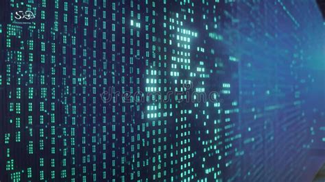 a wall covered in binary code displayed in a dark room creating a mesmerizing electronic