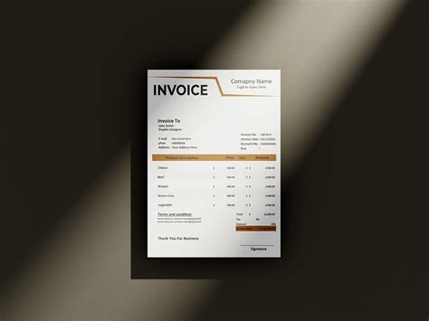 Simple Invoice Design On Behance Simple Invoice Design On Behance