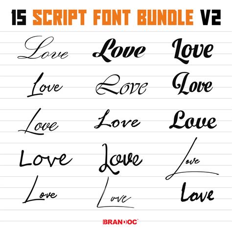 Easily Customizable Script Font Bundle Cursive Fonts Wedding Font