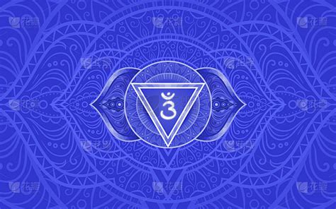 Ajna第三眼脉轮符号色彩鲜艳的曼荼罗矢量图