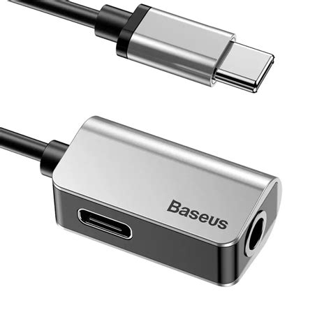 Baseus Type C Cable Audio Adapter Type C To Mm Jack Aux Audio Splitter Usb C Headset Adapter