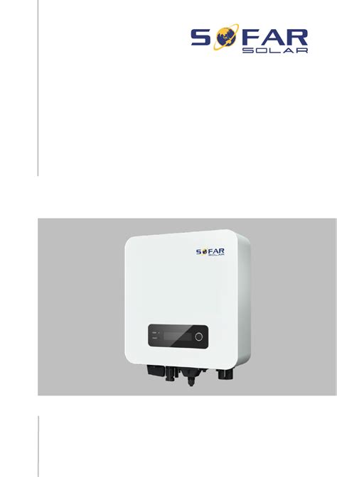 User Manual Sofar Solar 3300tl G3 English 82 Pages