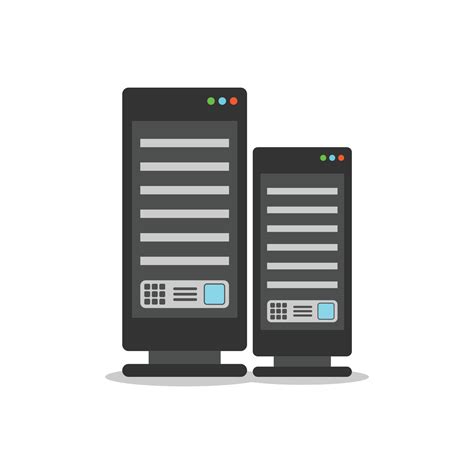 Data Center Icon In Flat Style Computer Datacenter Vector Illustration