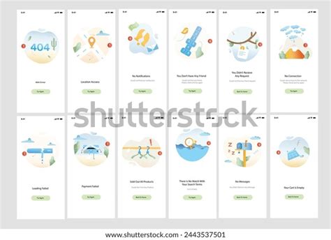 Illustration Error Screens Handling Exceptions Empty Stock Vector