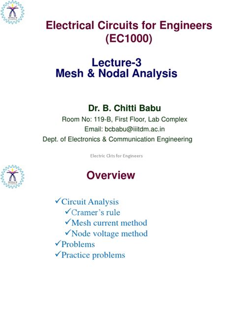 Lecture 3 Mesh And Nodal Analysis Pdf Electrical Network Voltage