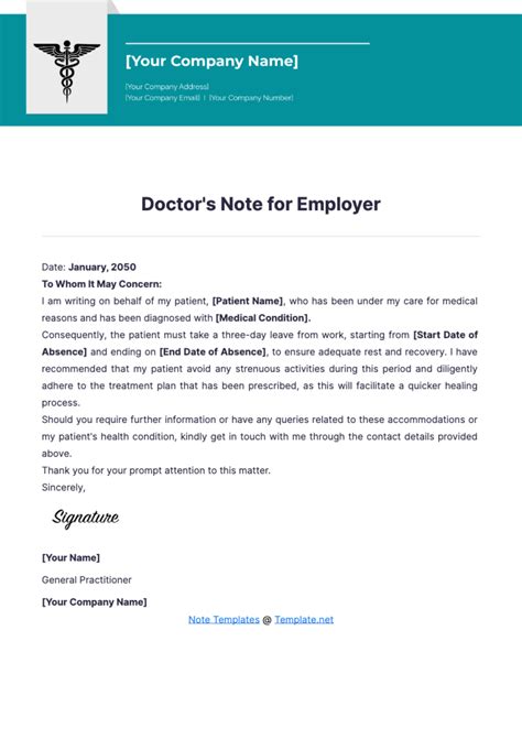 Free Doctors Note For Employer Template To Edit Online