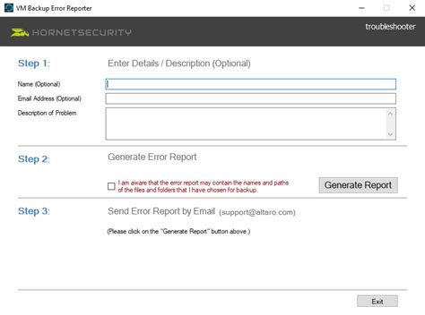 How Do I Generate An Error Report From The Offsite Backup Server Hornetsecurity Knowledgebase