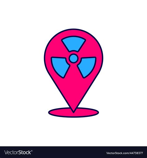 Filled Outline Radioactive In Location Icon Vector Image