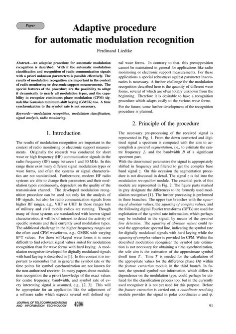 Pdf Adaptive Procedure For Automatic Modulation Recognition Dokumen