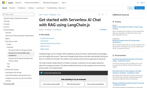 Microsoft Serverless Ai Chat With Rag Tutorial