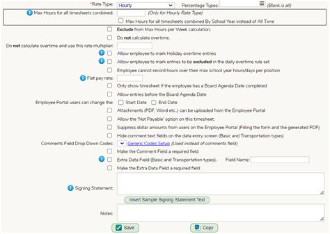 Timesheet Setup Options Schoolfi Support