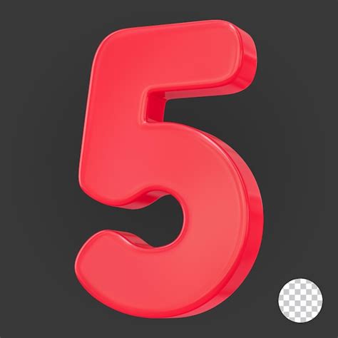 Premium Psd 3d Rendering Number Five